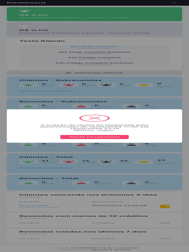 Dashboard Scorpion Play | PDF