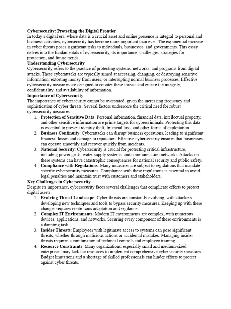 Cybersecurity Pdf Security Computer Security