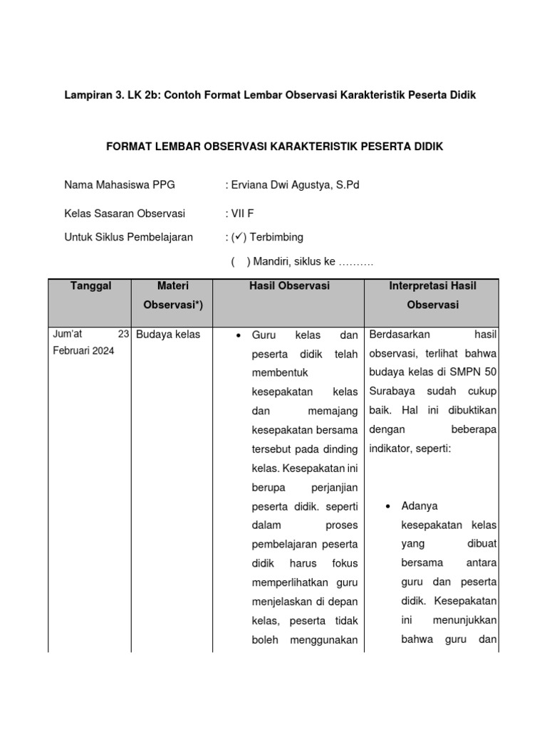 Erviana Dwi Agustya - Topik 2 - Lampiran 3. LK 2b Contoh Format Lembar ...