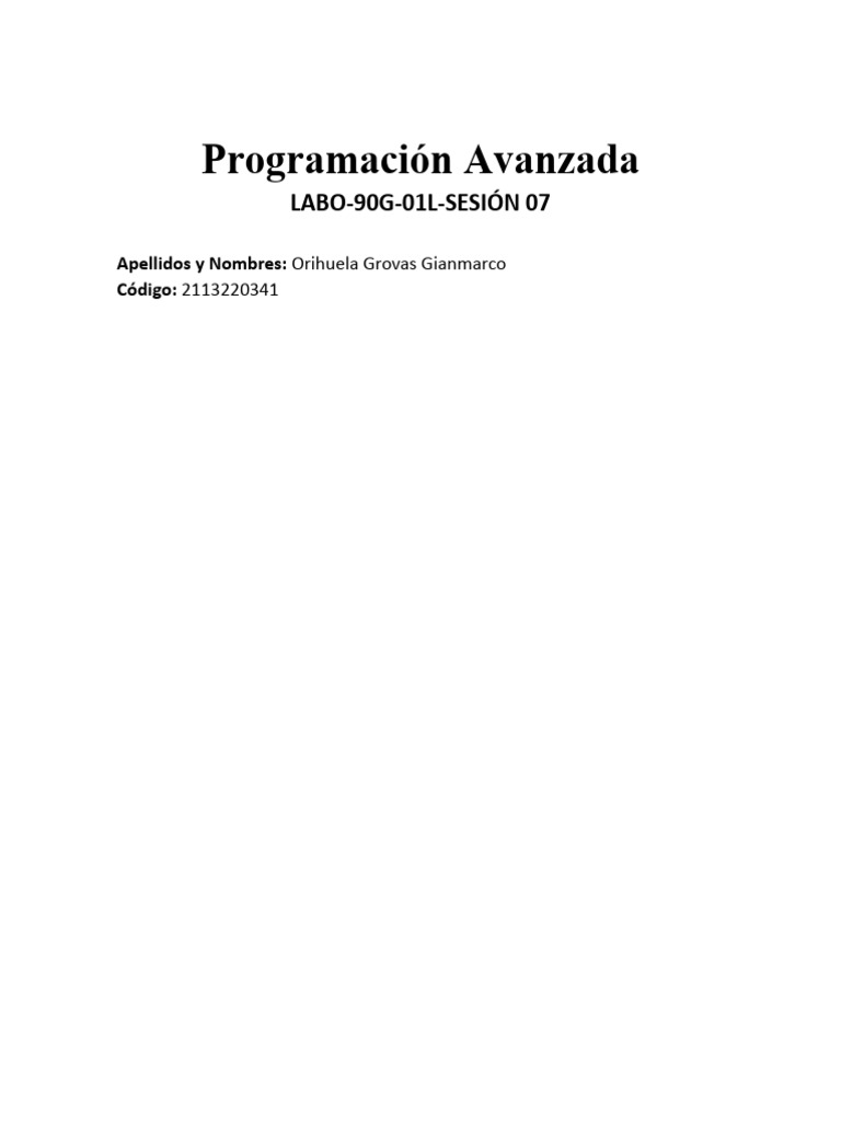 Programación Avanzada Seccion 7 | PDF | Computer Programming | Software ...