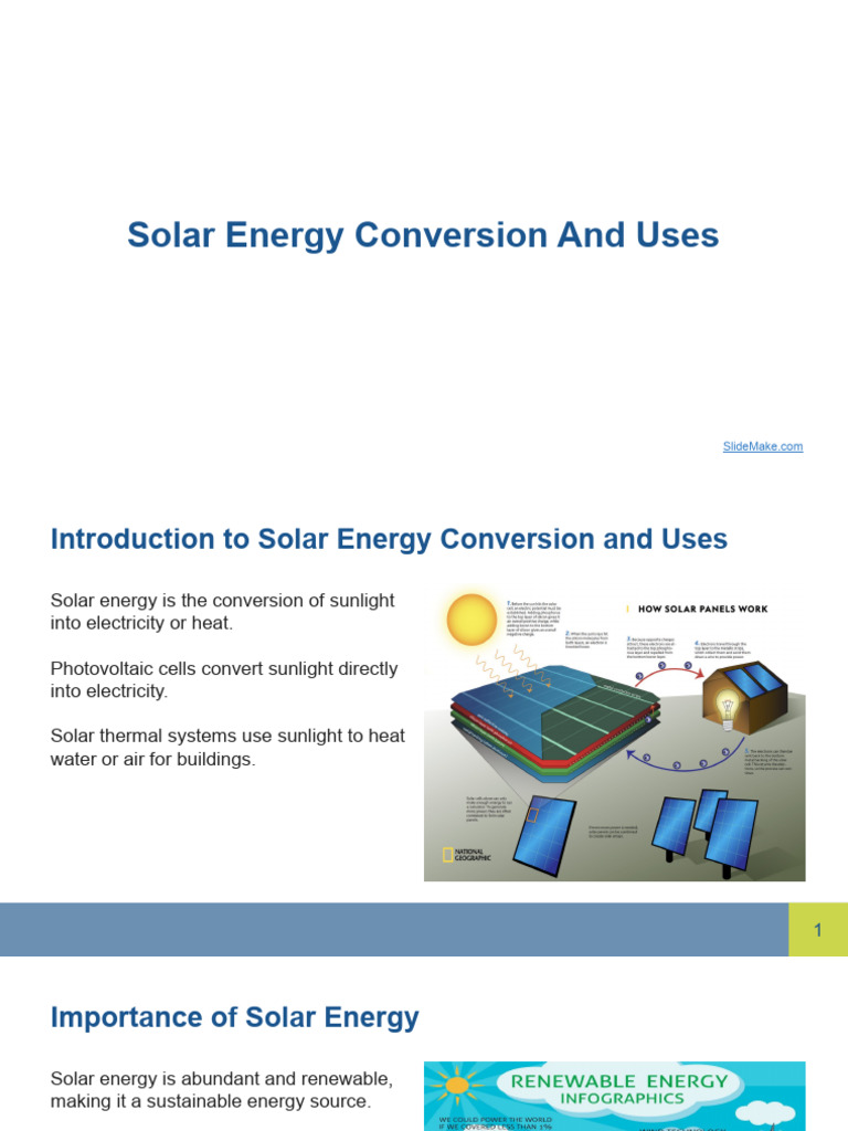 Solar Energy Conversion and Uses | Download Free PDF | Solar Energy ...