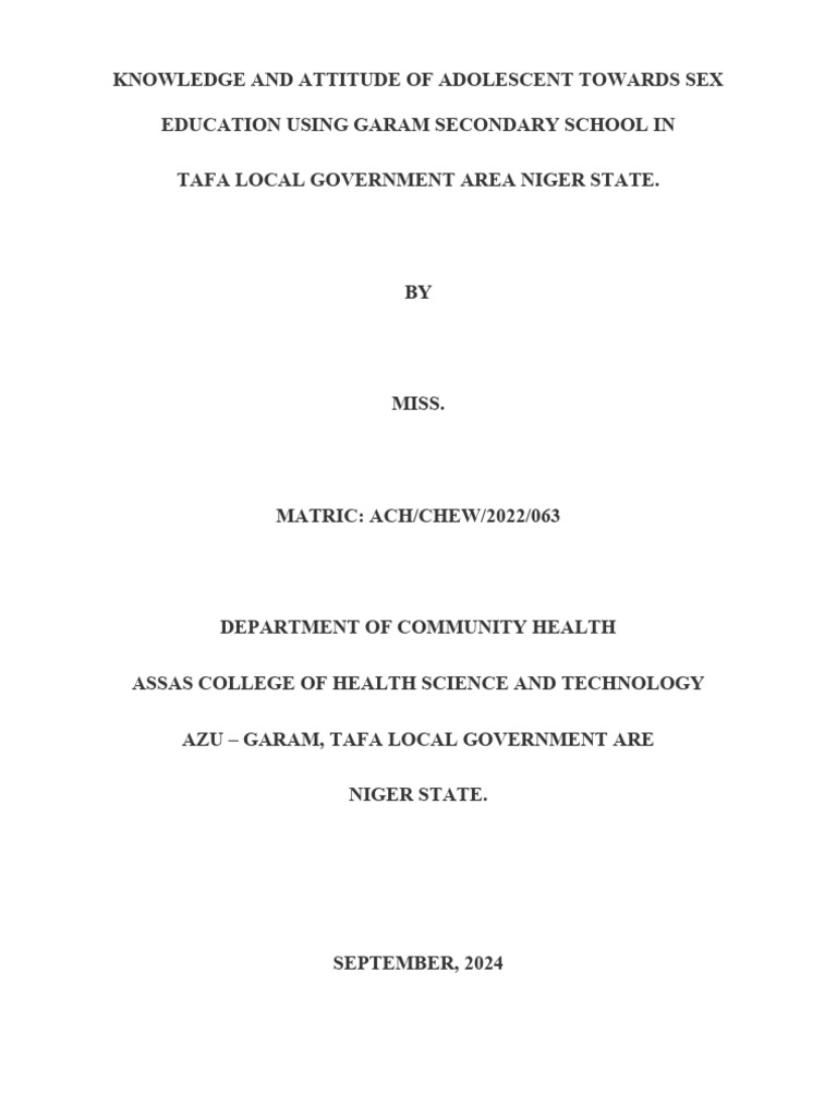 Adolescent Attitudes Toward Sex Education Pdf Sex Education 0615