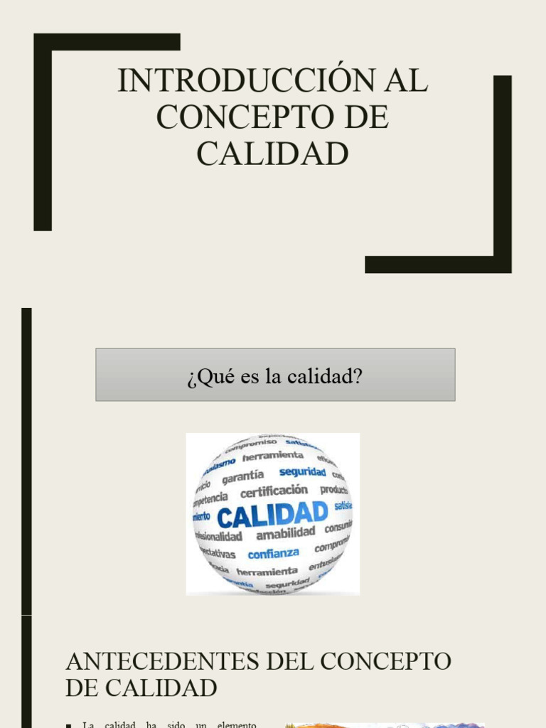Introducción Al Concepto de Calidad | PDF | Calidad (comercial) | Economias