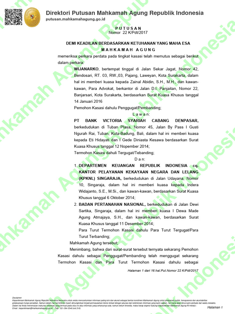 Putusan 22 K PDT 2017 20210407 | PDF