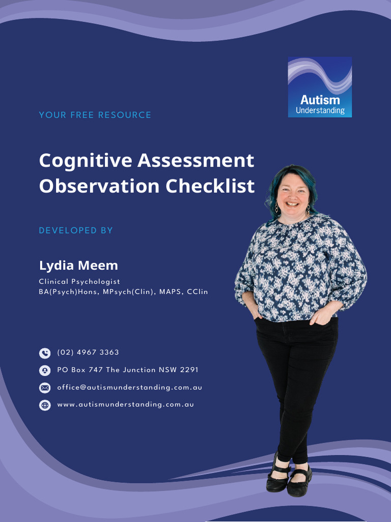 Cognitive Assessment Observation Checklist Final Version | PDF | Autism ...