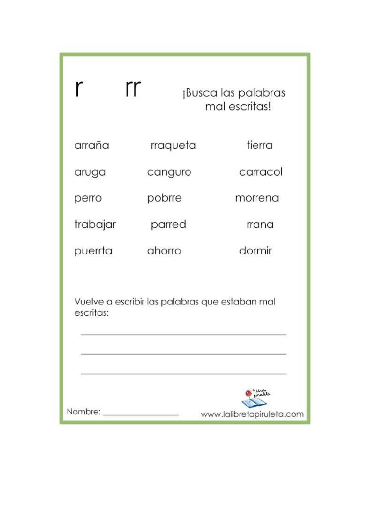 Actividades para Doble RR | PDF