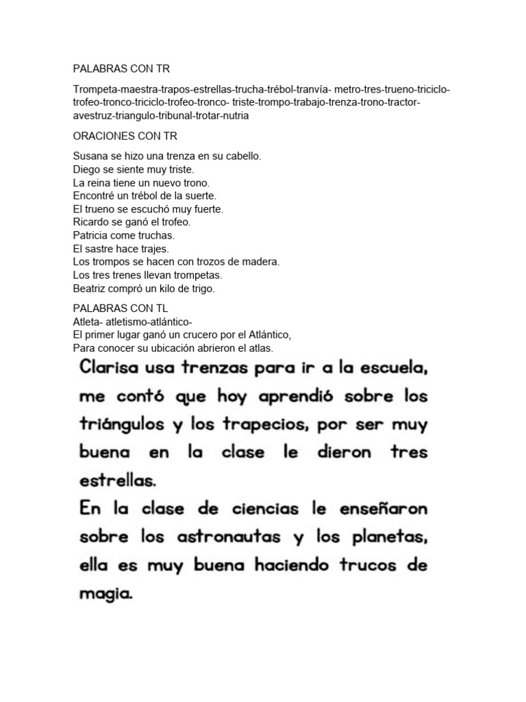 Palabras Con TR | PDF