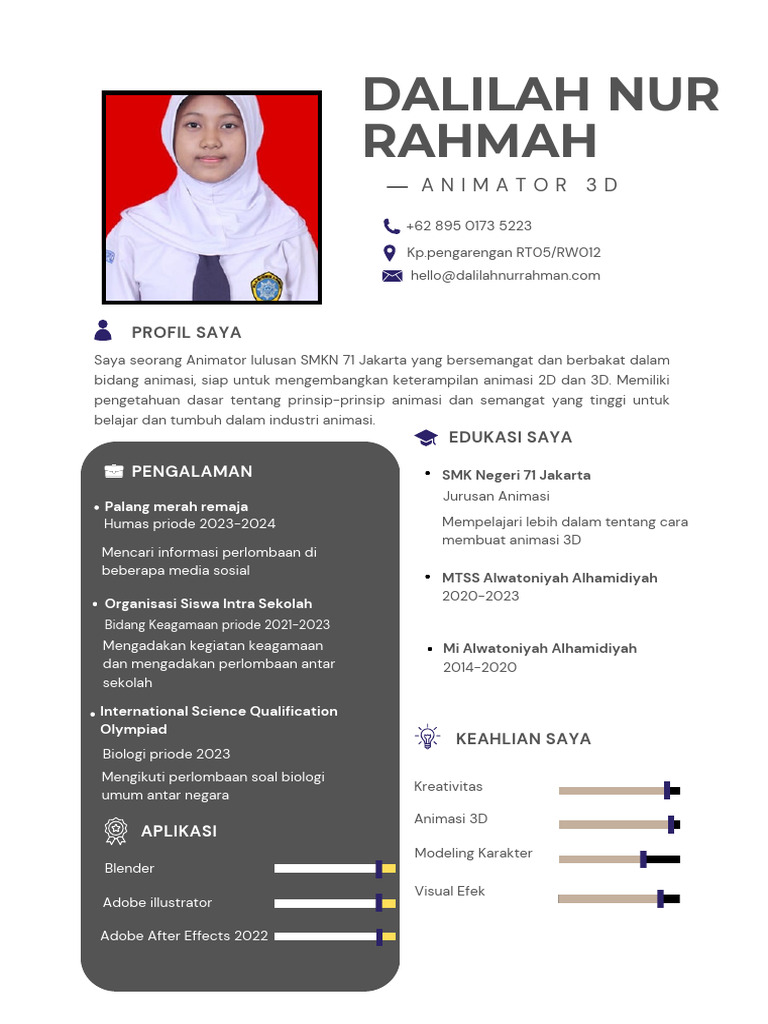 CV Resume Animator 3D Minimalis Ungu - 20240516 - 220211 - 0000 | PDF