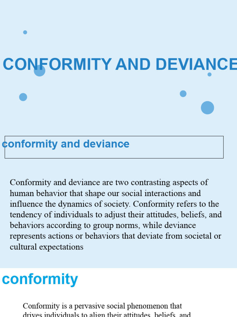 CONFORMITY AND DEVIANCE-WPS Office | PDF | Deviance (Sociology ...