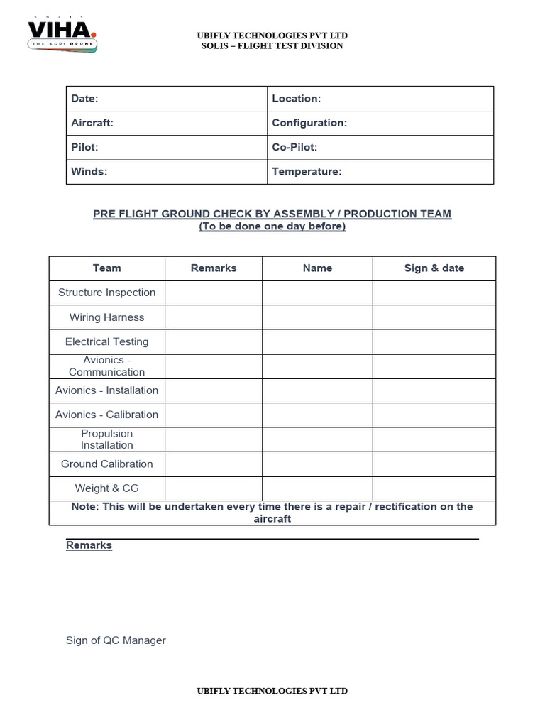 Flight Test Plan Viha | PDF | Unmanned Aerial Vehicle | Aircraft