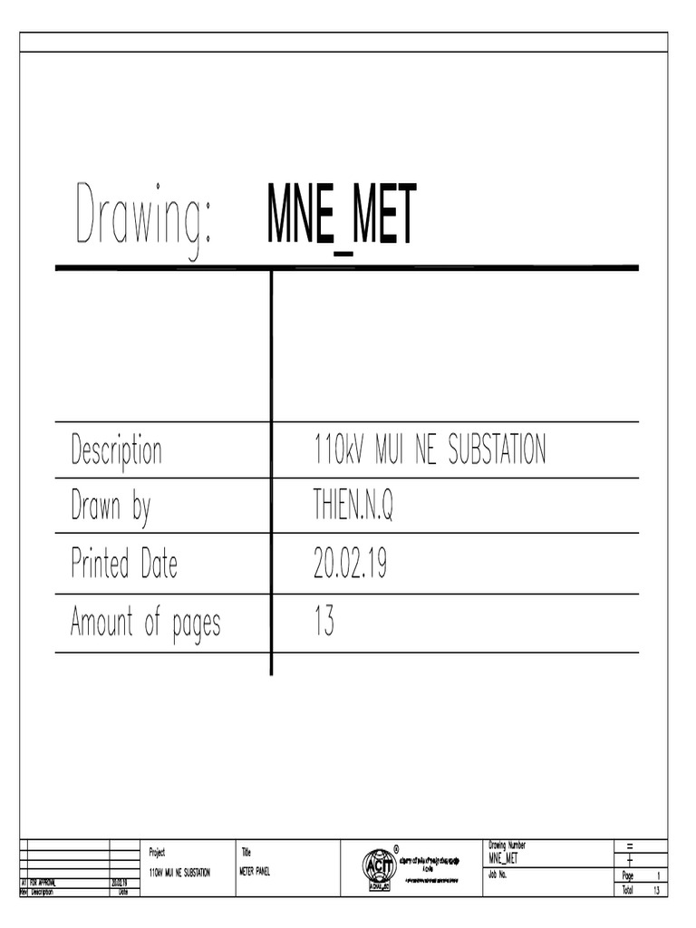 2.124 22kV Metering Panel - Rev.0 | PDF