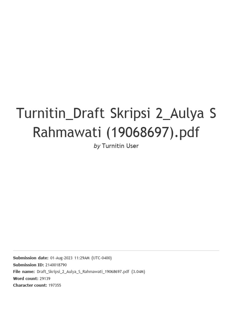 Turnitin - Draft Skripsi 2 - Aulya S Rahmawati (19068697) PDF | PDF | Computing | Cyberspace