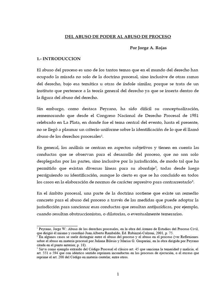 Del Abuso de Poder Al Abuso de Proceso | PDF | Ley procesal | Constitución