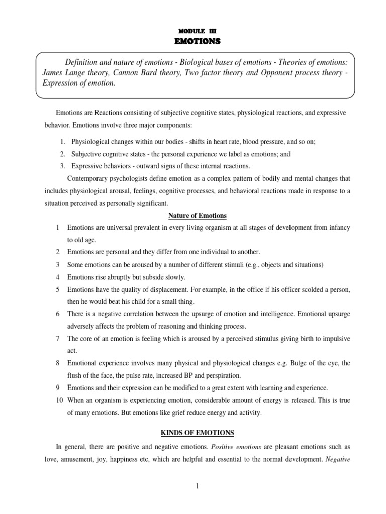 Emotions | PDF | Emotions | Perception
