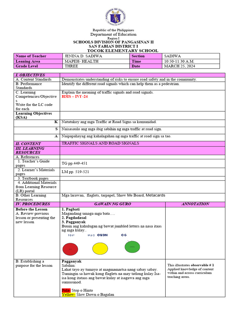Grade 3 COT MAPEH Q4 | PDF