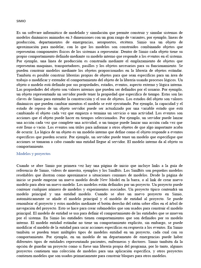 Manual SIMIO | PDF | Ventana (informática) | Simulación