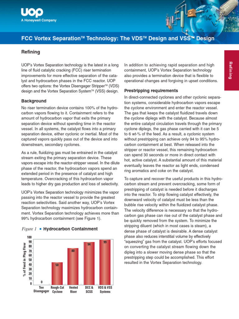 FCC Vortex Separation | PDF | Chemical Reactor | Catalysis