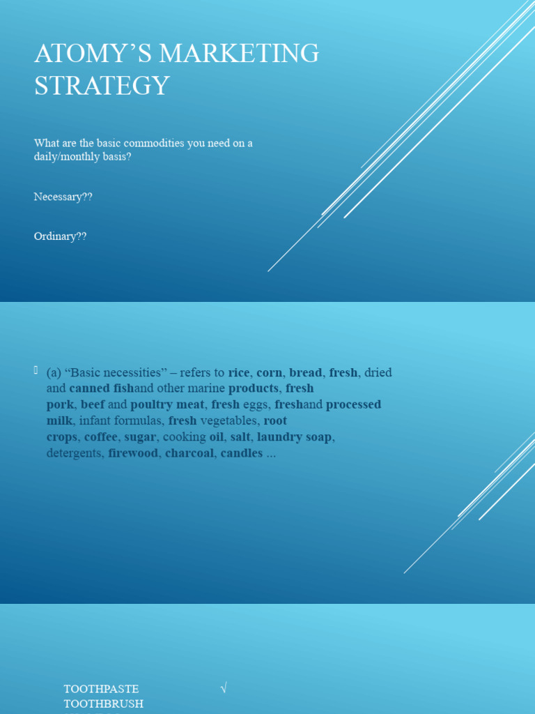 Atomy Marketing Strategy Overview | PDF | Foods