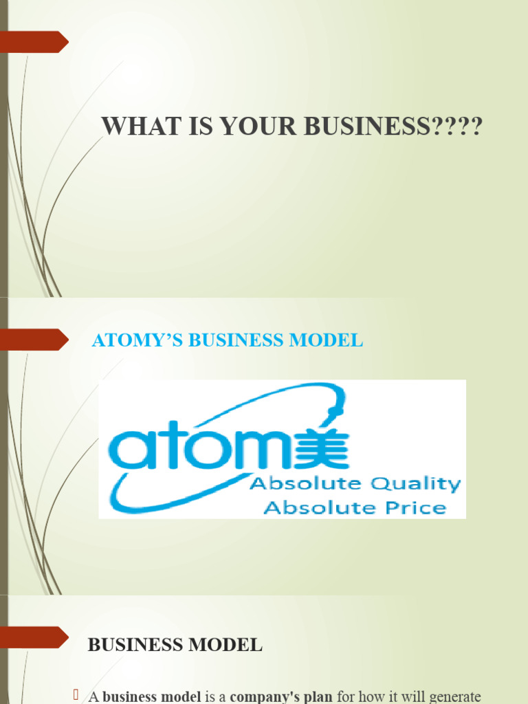 Understanding Atomy's Business Model | PDF | Multi Level Marketing ...