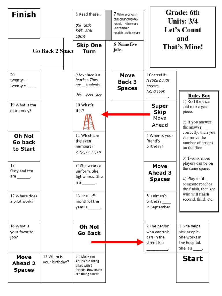 English VI - Unit 4 Game (1) | PDF | Emergency Services