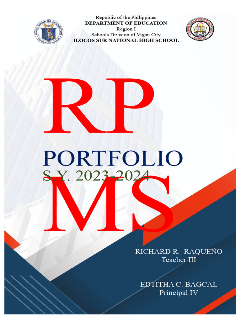 RPMS Eportfolio Template Richard Raqueno 2023 2024 | PDF | Learning | Literacy