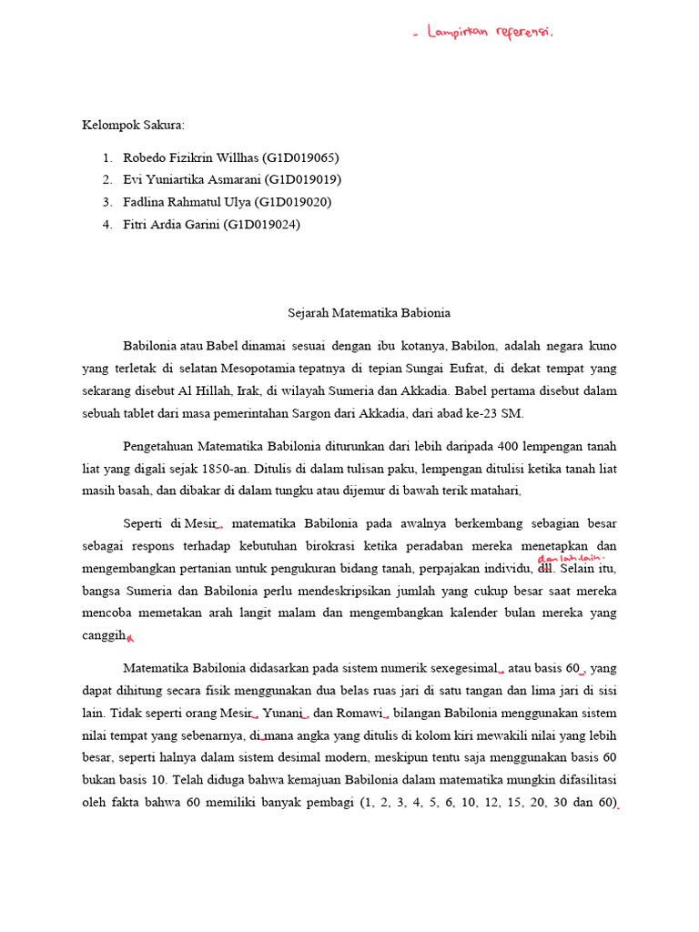 Sejarah Matematika Babilonia Pdf