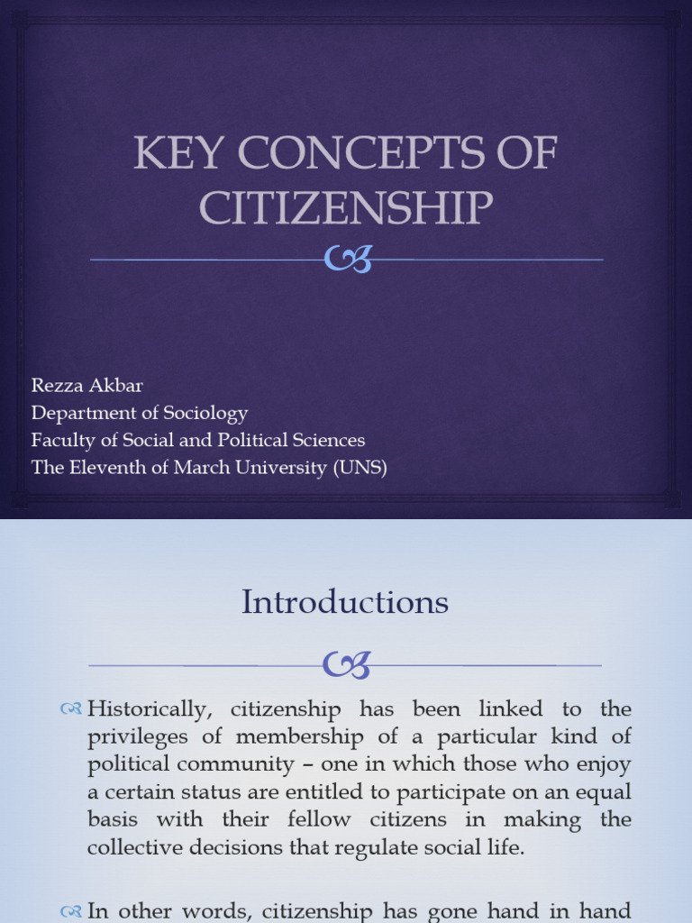 Key Concepts of Citizenship | PDF | Nationality | Citizenship