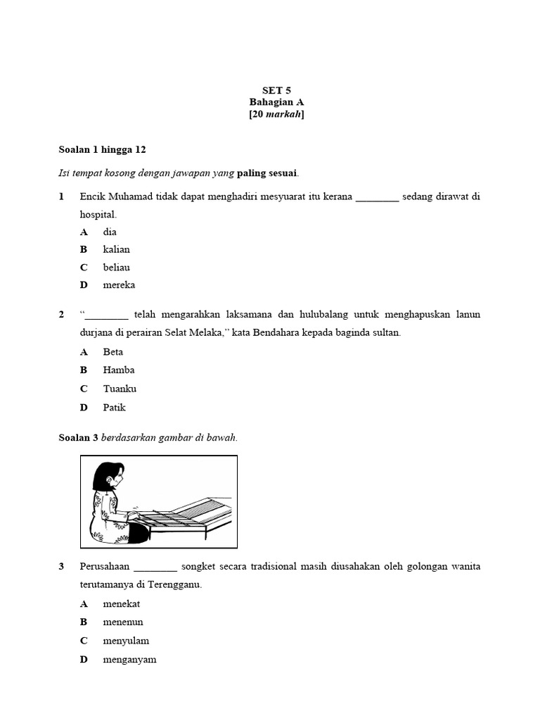 Modul BM Kefahaman Set 5 2018 | PDF