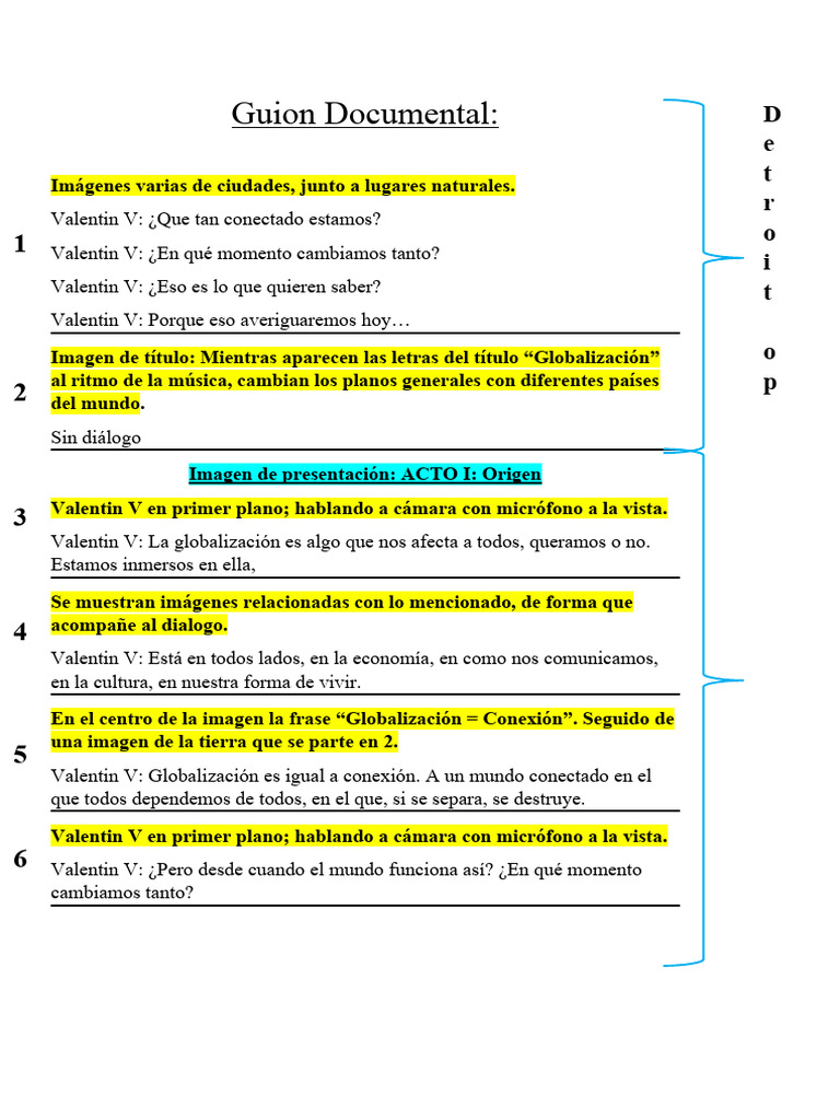 Guion Documental | PDF | Globalización