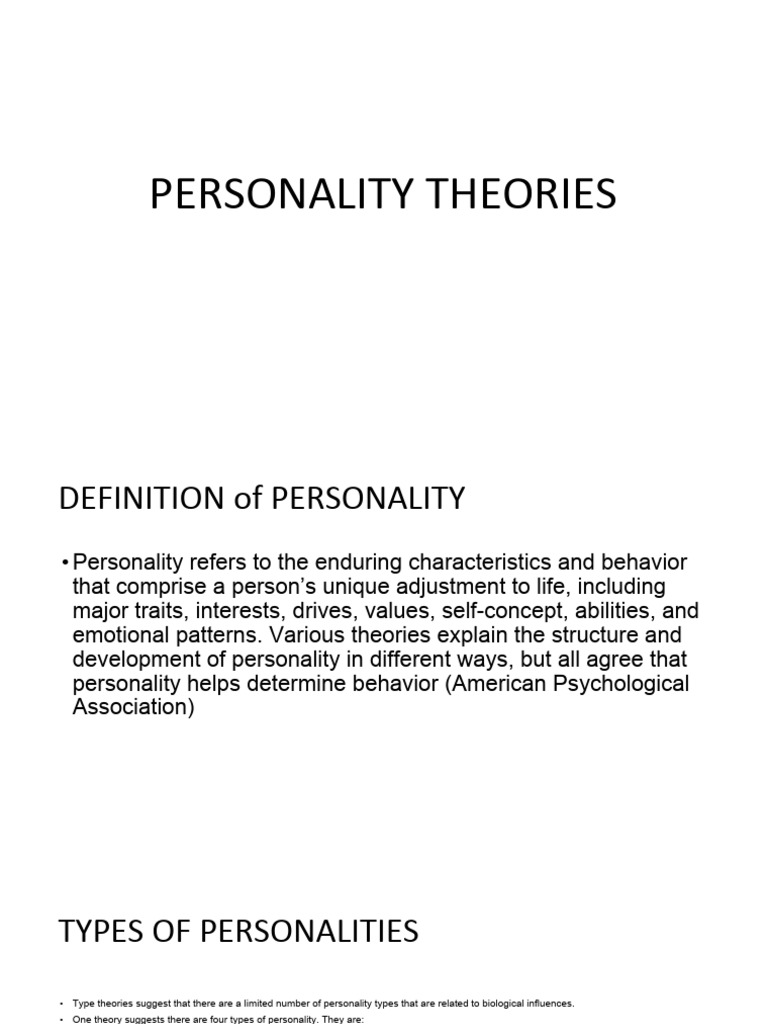 Personality Theories | Download Free PDF | Personality Psychology ...