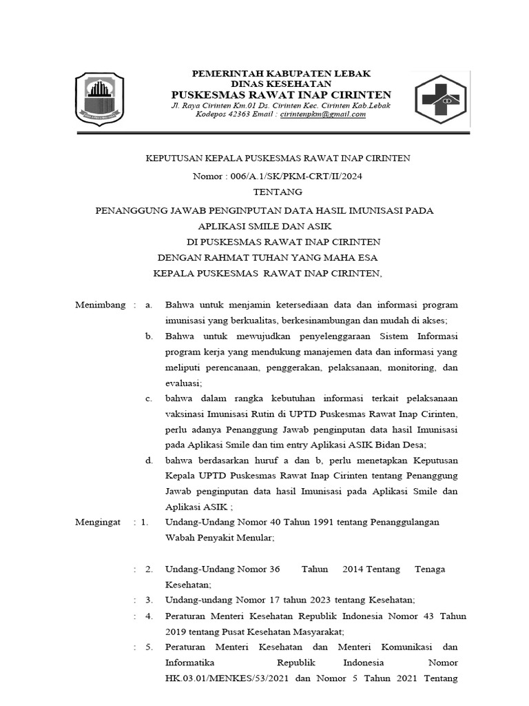 SK Asik Imunisasi | PDF