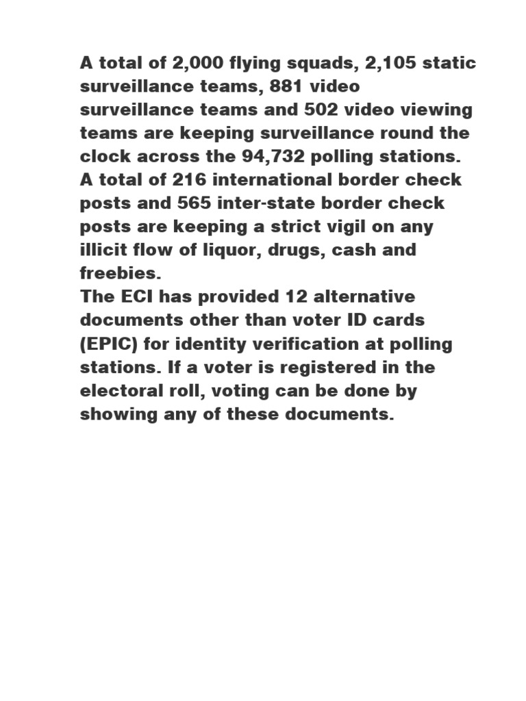 Election Surveillance and Voter ID Guide | PDF