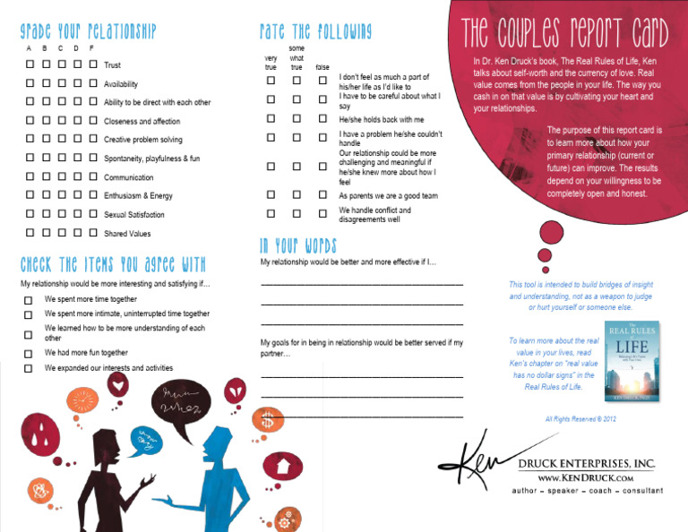 Couples_Report_Card_v2 | PDF | Behavioural Sciences | Psychology