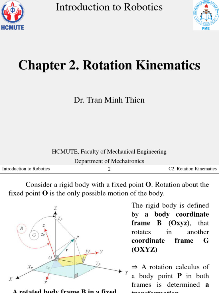 Chapter 2 Stu Rotation Kinematics Pdf Cartesian Coordinate System Kinematics