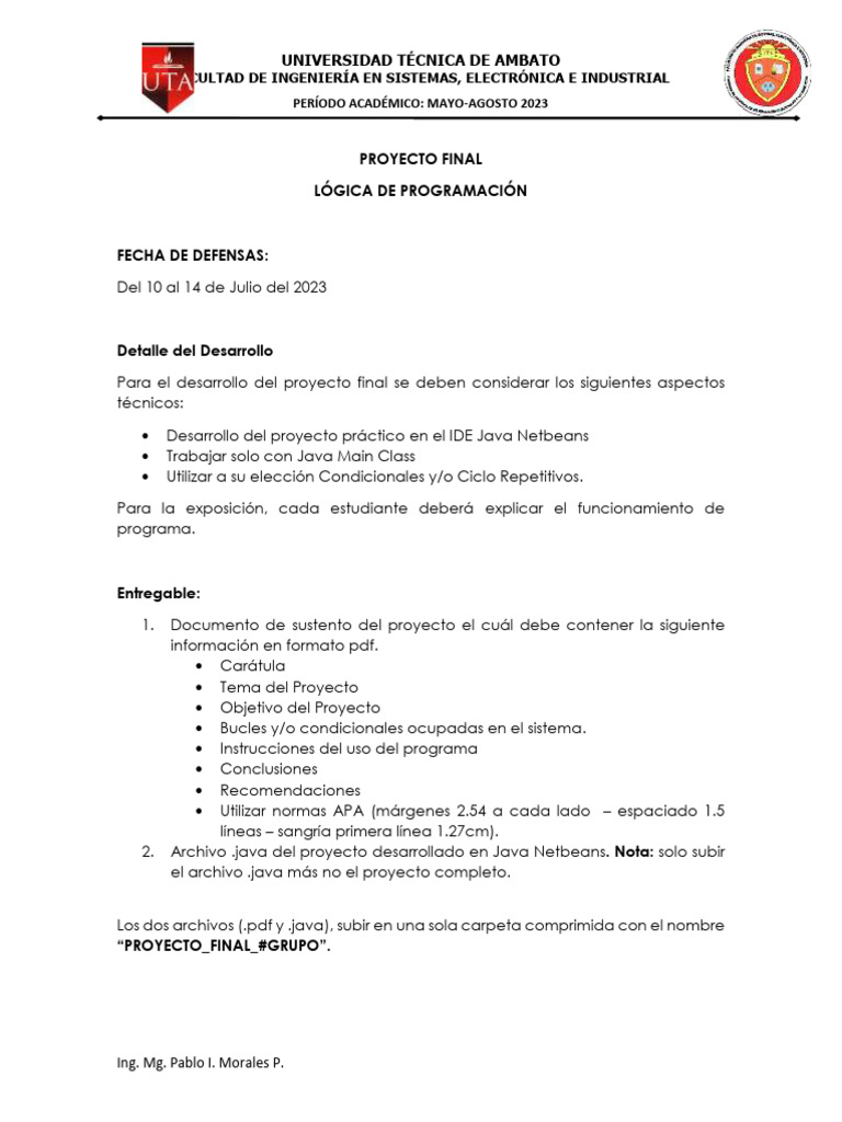 DETALLE PROYECTO | PDF