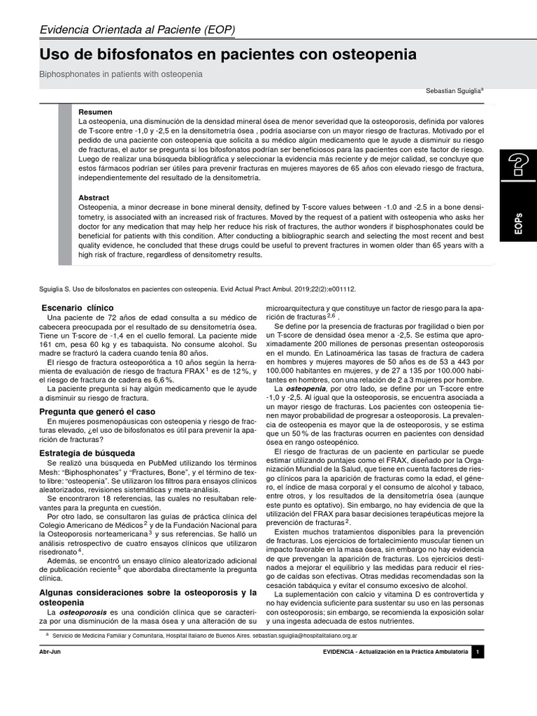 Uso_de_bifosfonatos_en_pacientes_con_osteopenia | PDF | Osteoporosis ...