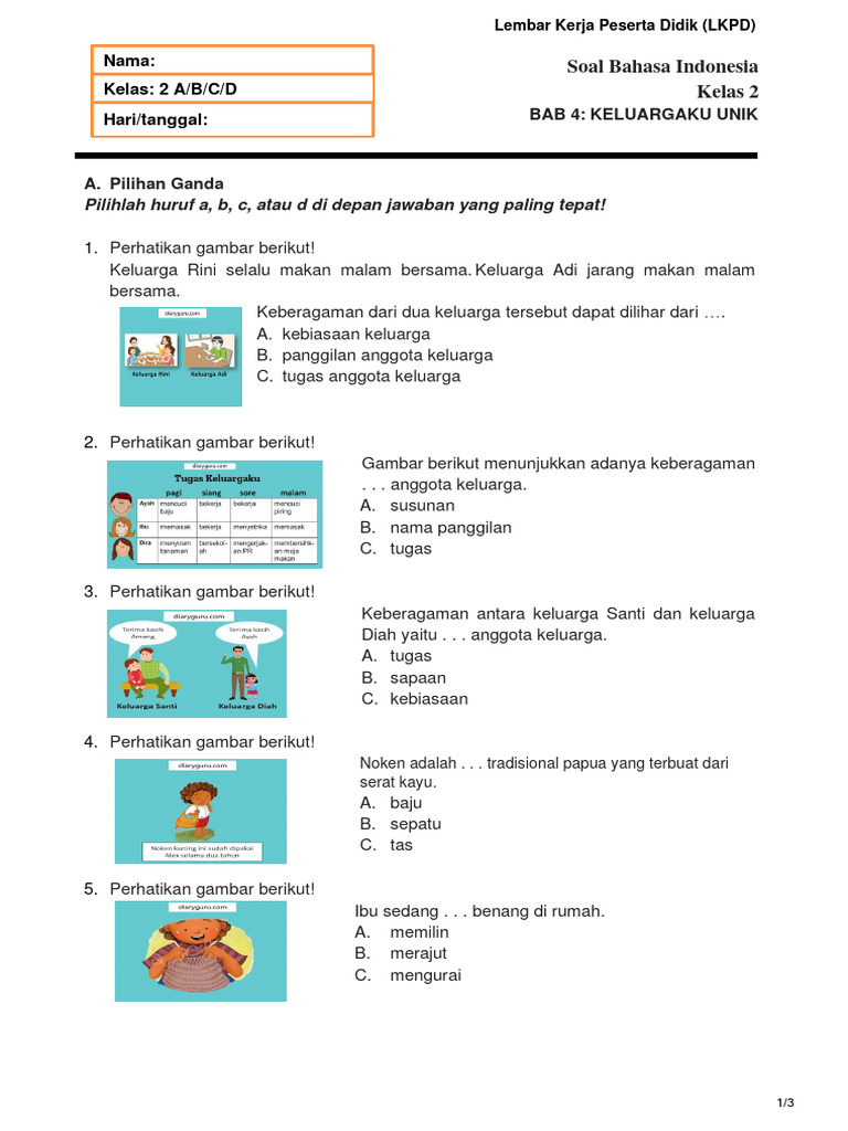 LKPD Bindo Bab 4 | PDF