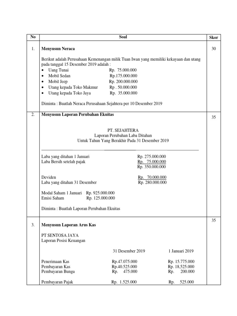 Soal Tugas Pengantar Akuntansi Dasar Ut | PDF