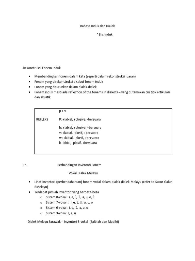 Bahasa Induk Dan Dialek | PDF