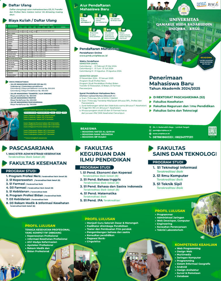 Biaya Kuliah dan Pendaftaran Uniqhba | PDF