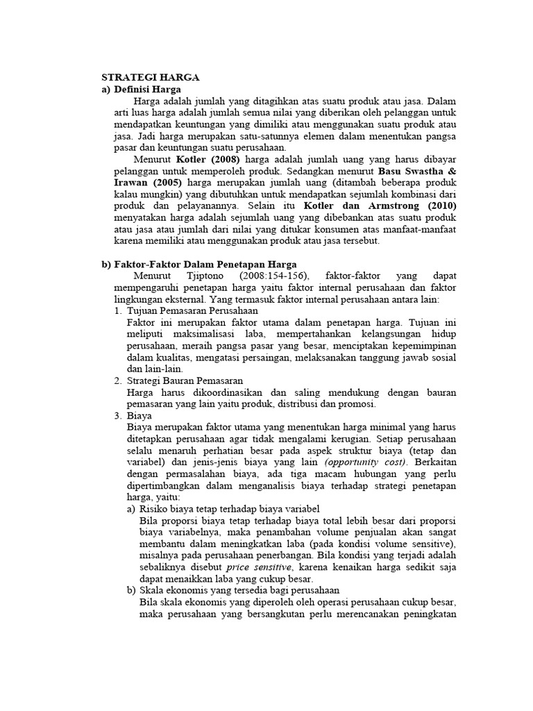 Strategi Harga - Materi 10 Pemasaran | PDF | Pengelolaan Keuangan & Uang