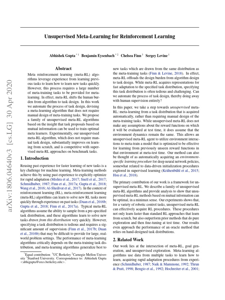 Unsupervised Meta Learning | PDF | Mathematical Optimization | Machine ... Unsupervised Meta Learning | PDF | Mathematical Optimization | Machine ...