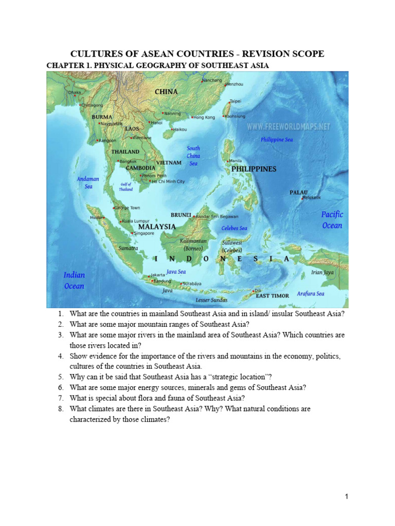 Cultures of Asean Countries Revision Scope | PDF | Southeast Asia | Asia