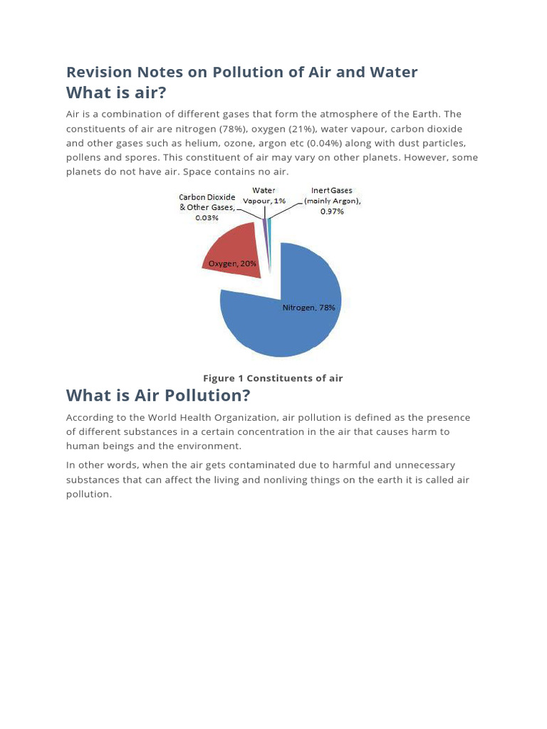 Revision Notes On Air Pollution | PDF | Atmosphere Of Earth | Climate ...