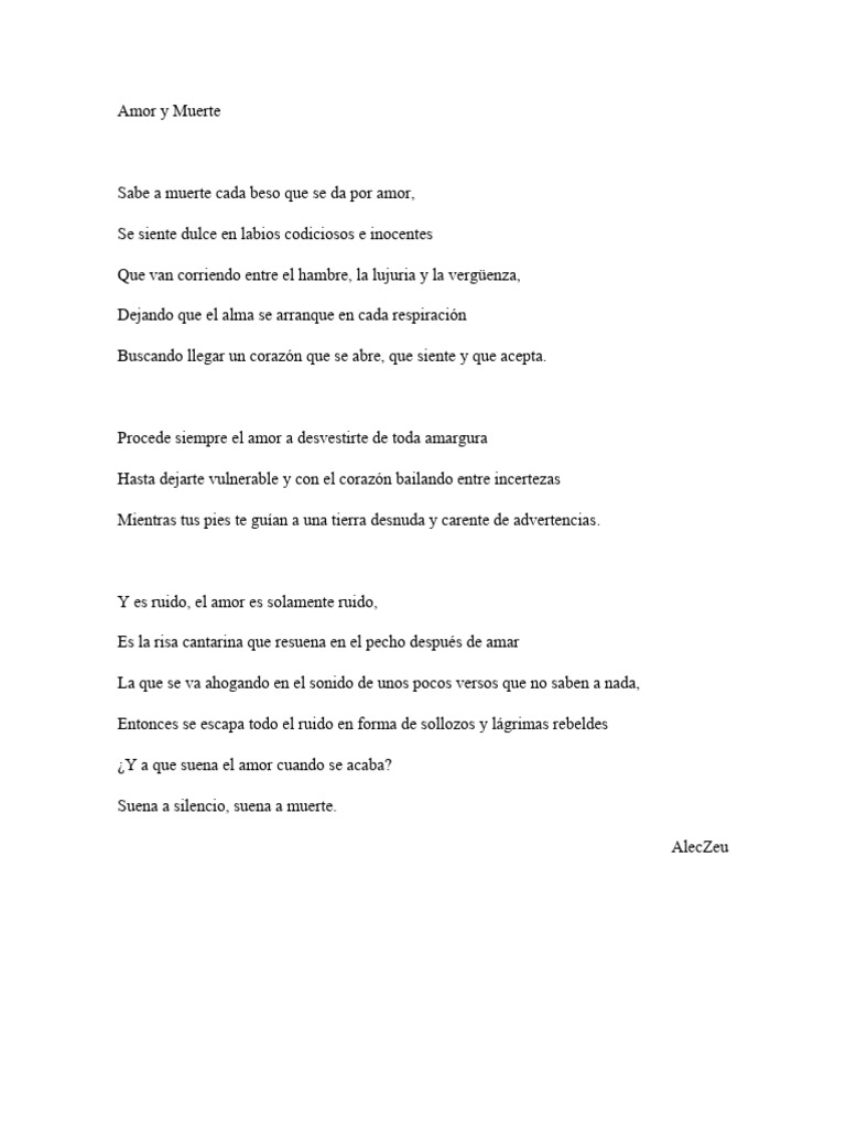 Amor y Muerte: Reflexiones Poéticas | PDF