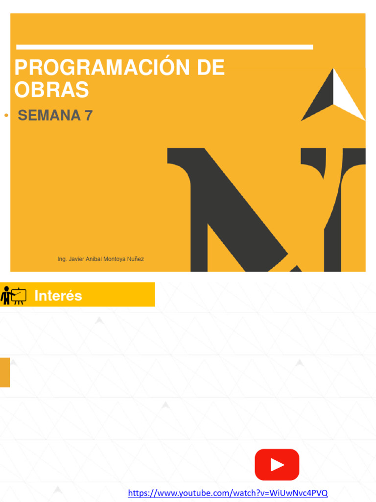 UPN - Programación de Obras Sesión 7 | PDF