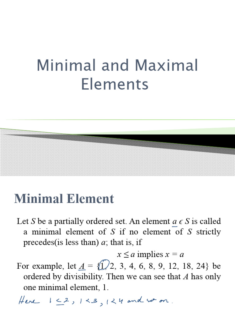 Minimal and Maximal Elements | PDF | Mathematical Logic | Abstract Algebra