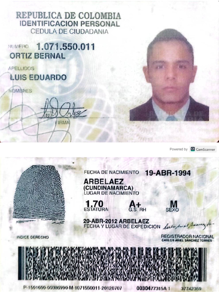 Cédula Ambos Lados | PDF