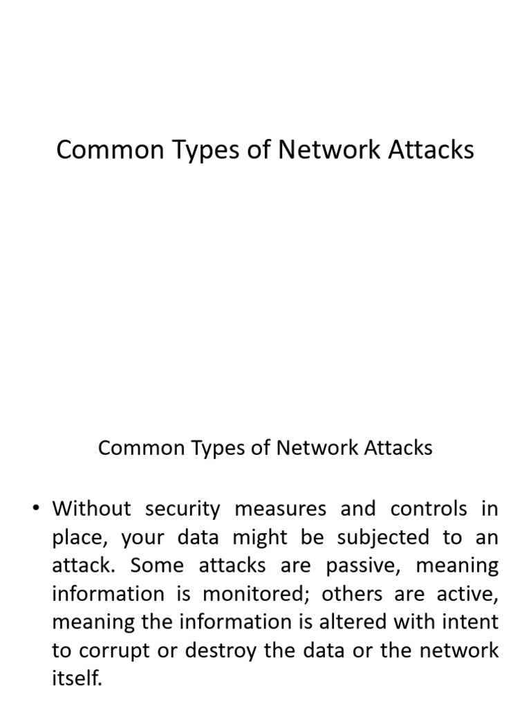 Common Types of Network Attacks | PDF | Computer Network | Denial Of Service Attack