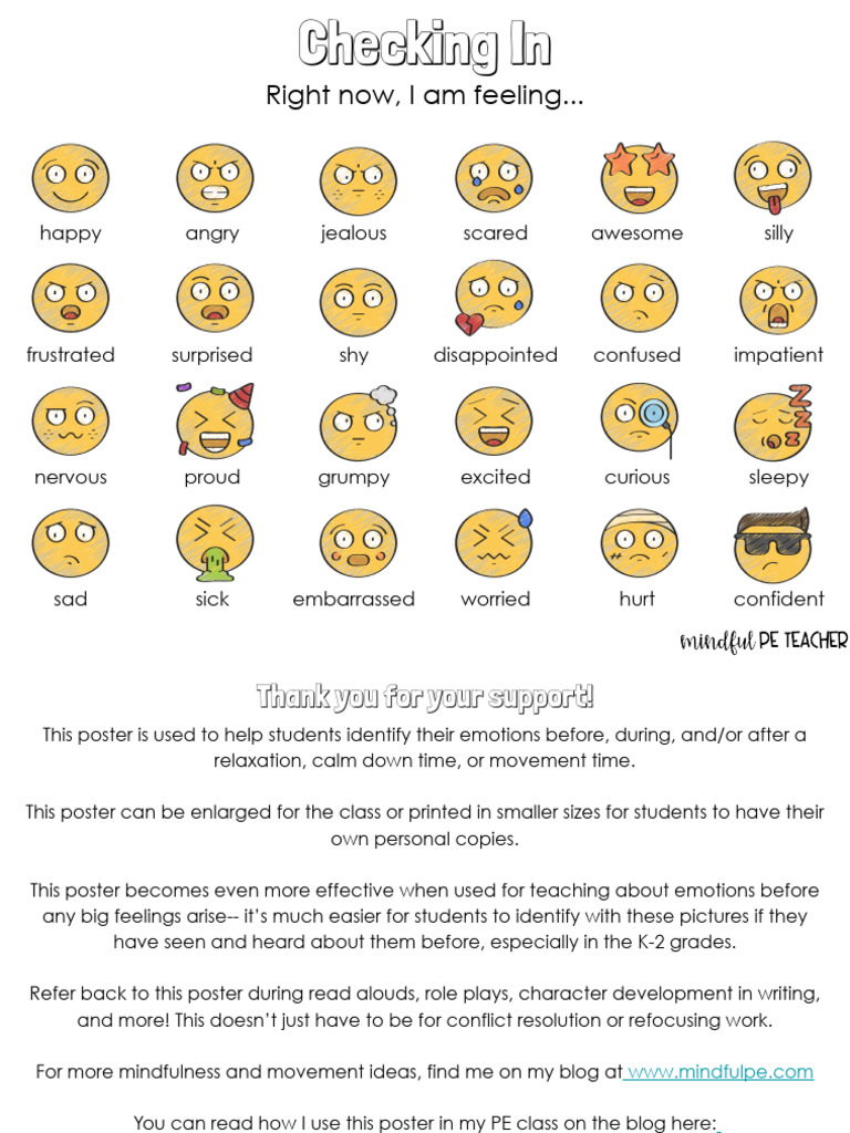 Emotion Identification Poster for Students | PDF